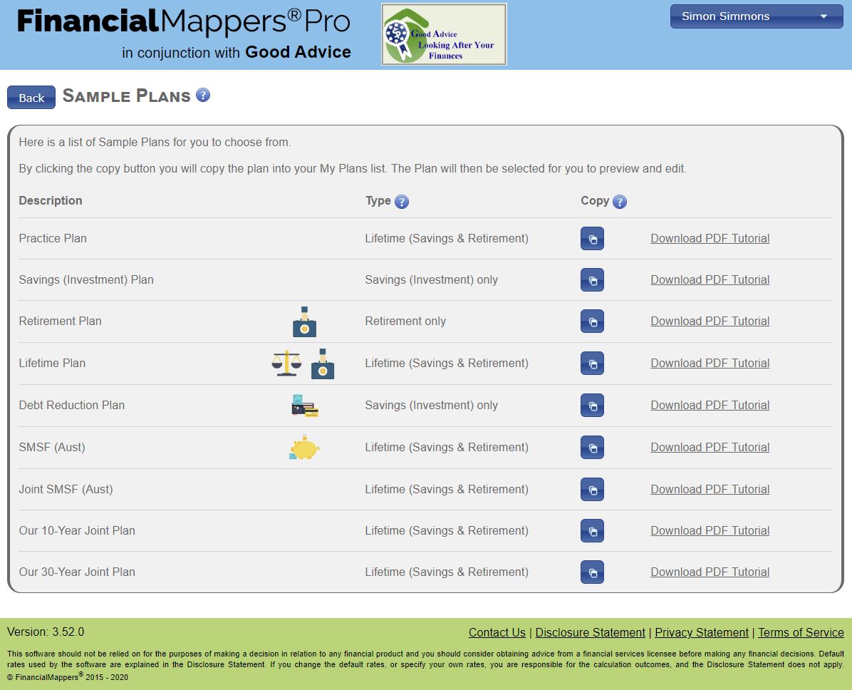 Sample Plans - Financial Planning Software